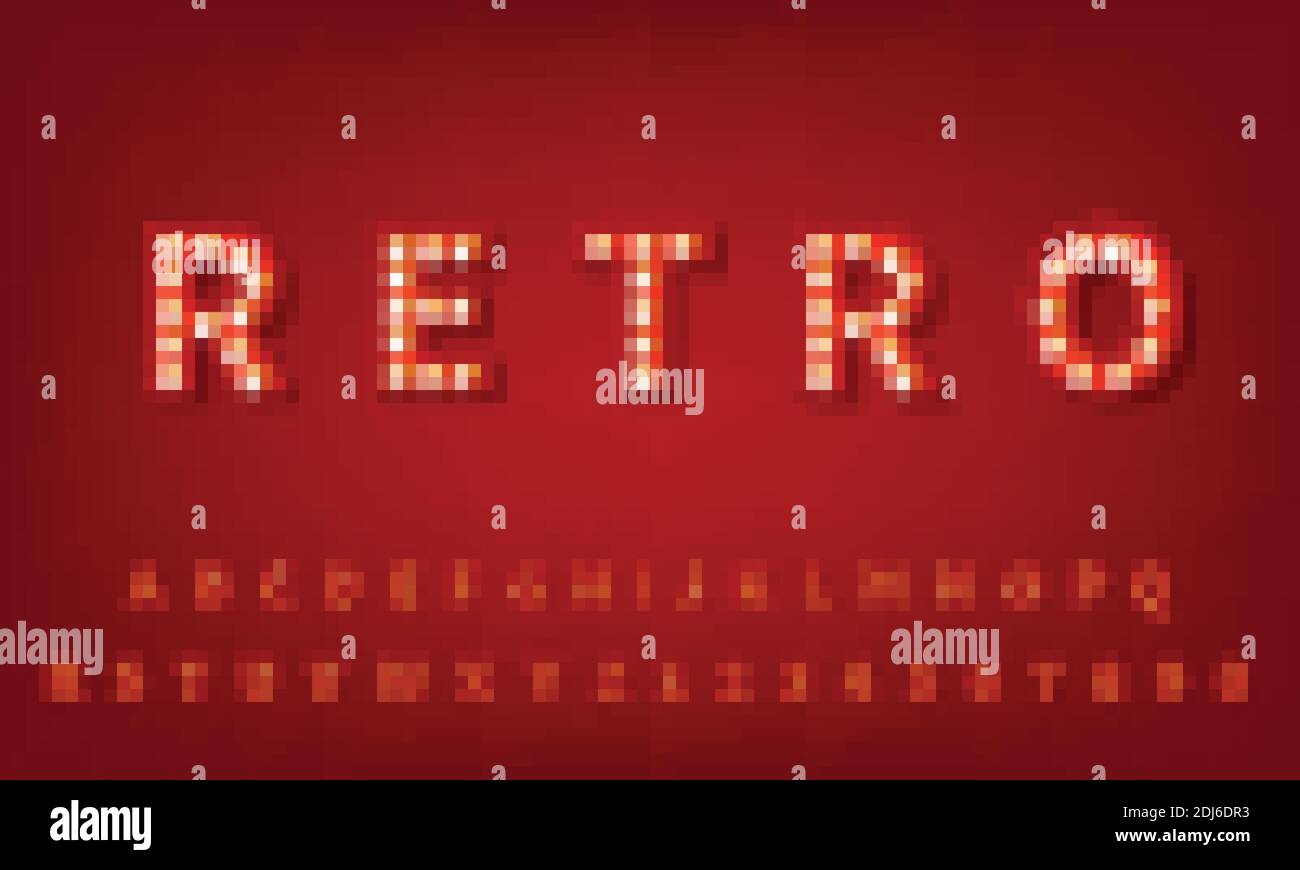 Retro 3d typography font. 3d light bulb alphabet Stock Vector Image ...