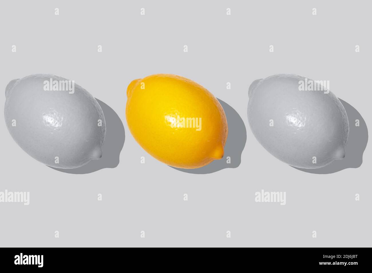 Three Lemons Gray and Ultimate Yellow 2021 from Pantone Stock Photo - Alamy