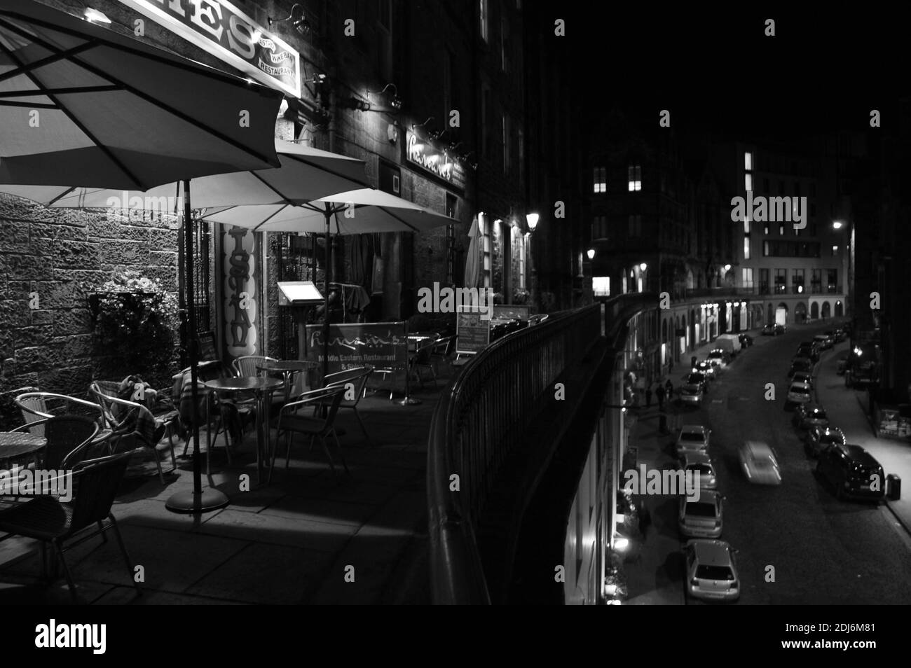 Victoria Terrace bar at night, Edinburgh Stock Photo - Alamy