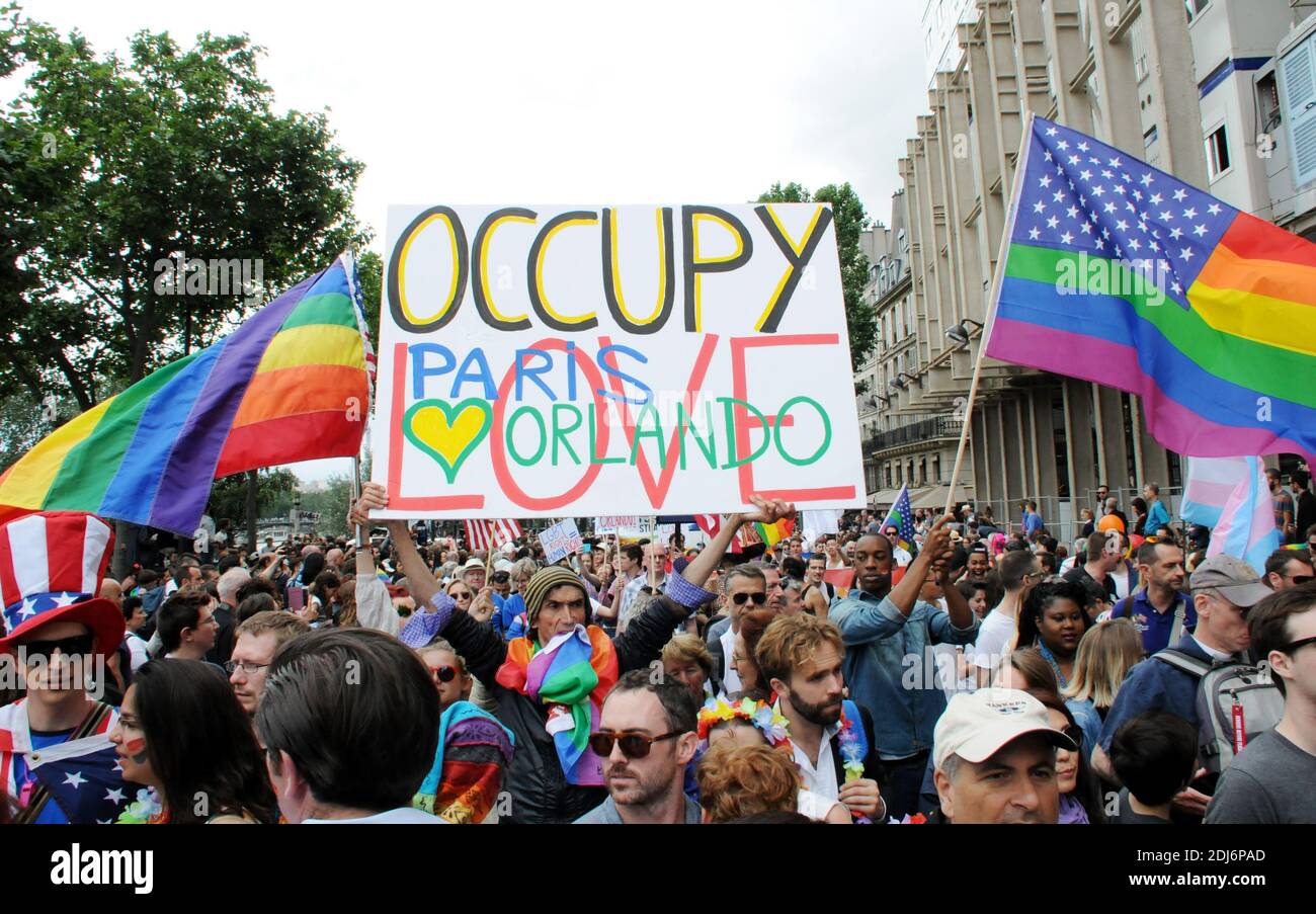 Gay Pride parade in Paris, France on July 2, 2016. Photo by Alain ...
