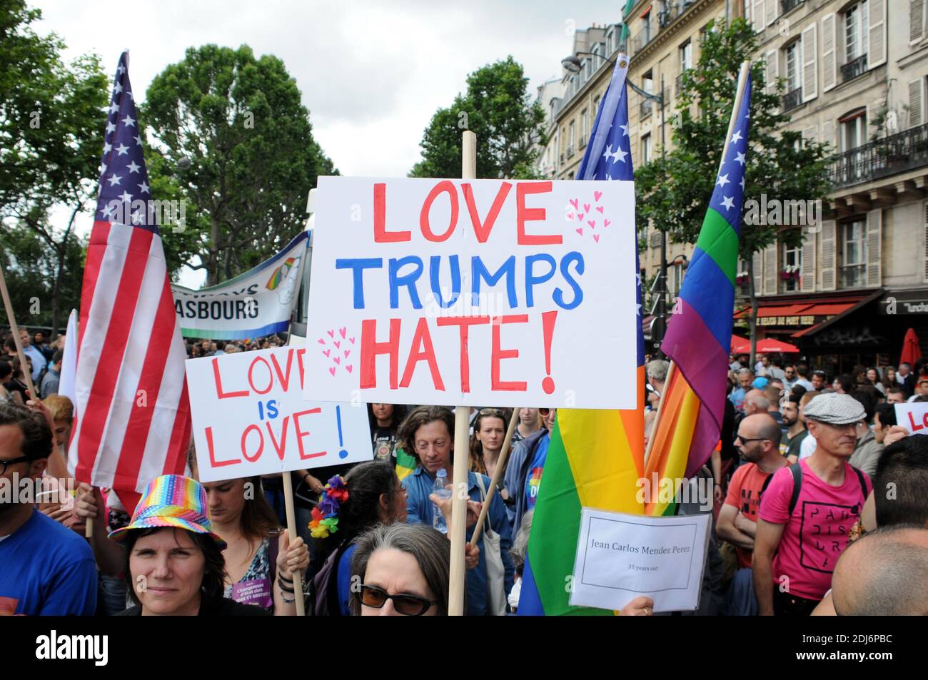 Gay Pride parade in Paris, France on July 2, 2016. Photo by Alain ...