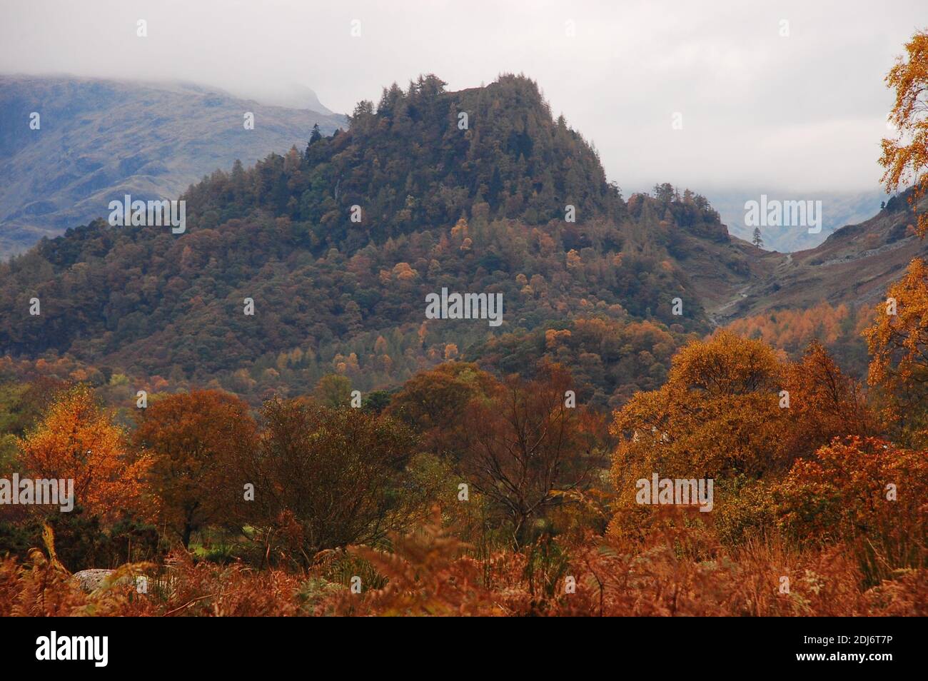 Castle Crag in autumn, Borrowdale, Lake District, Cumbria Stock Photo ...