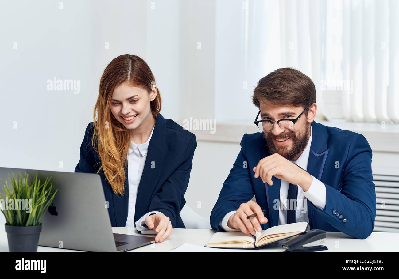 People communication office work documents notepad fun joy success ...