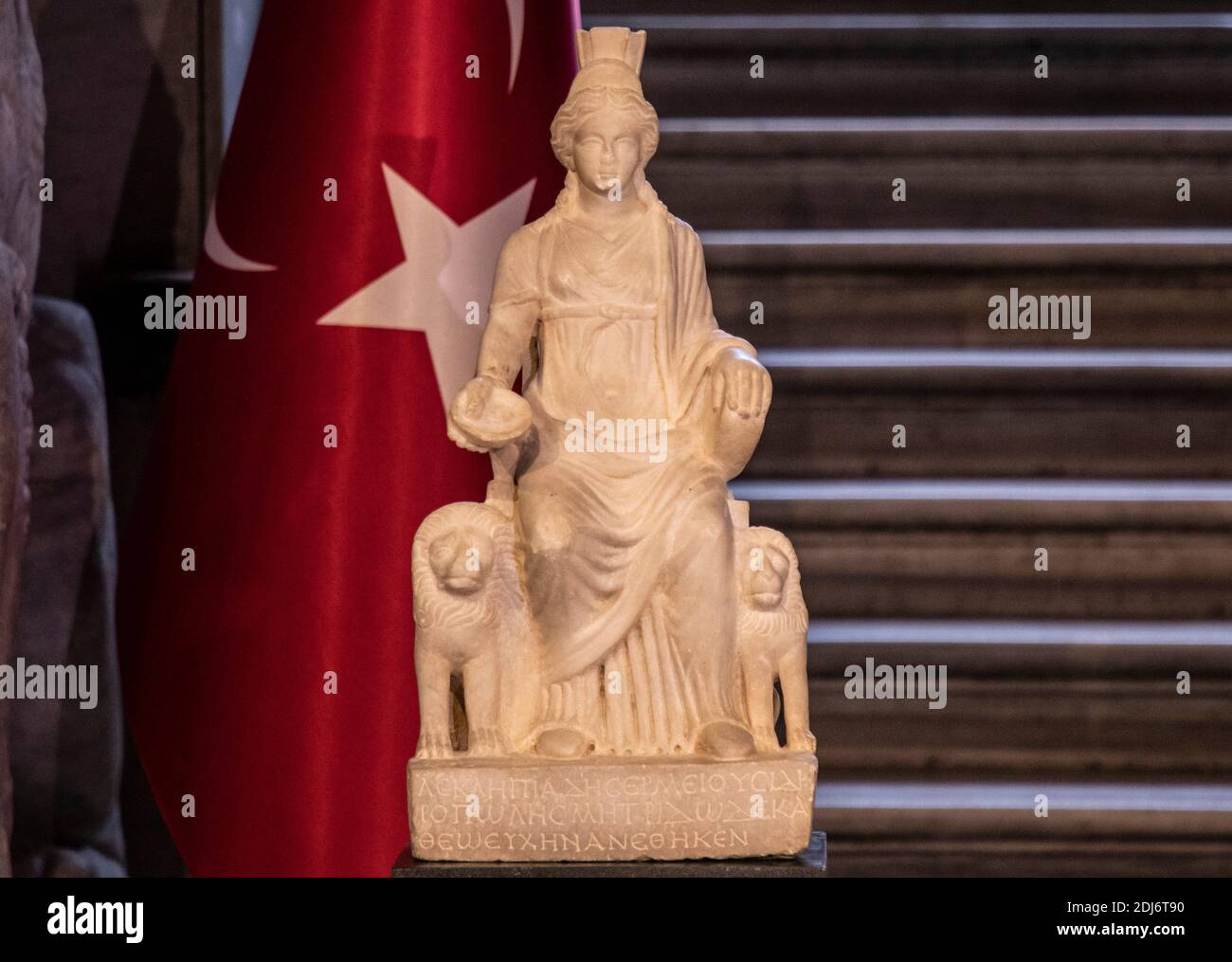 Istanbul. 13th Dec, 2020. Photo taken on Dec. 13, 2020 shows the statue ...
