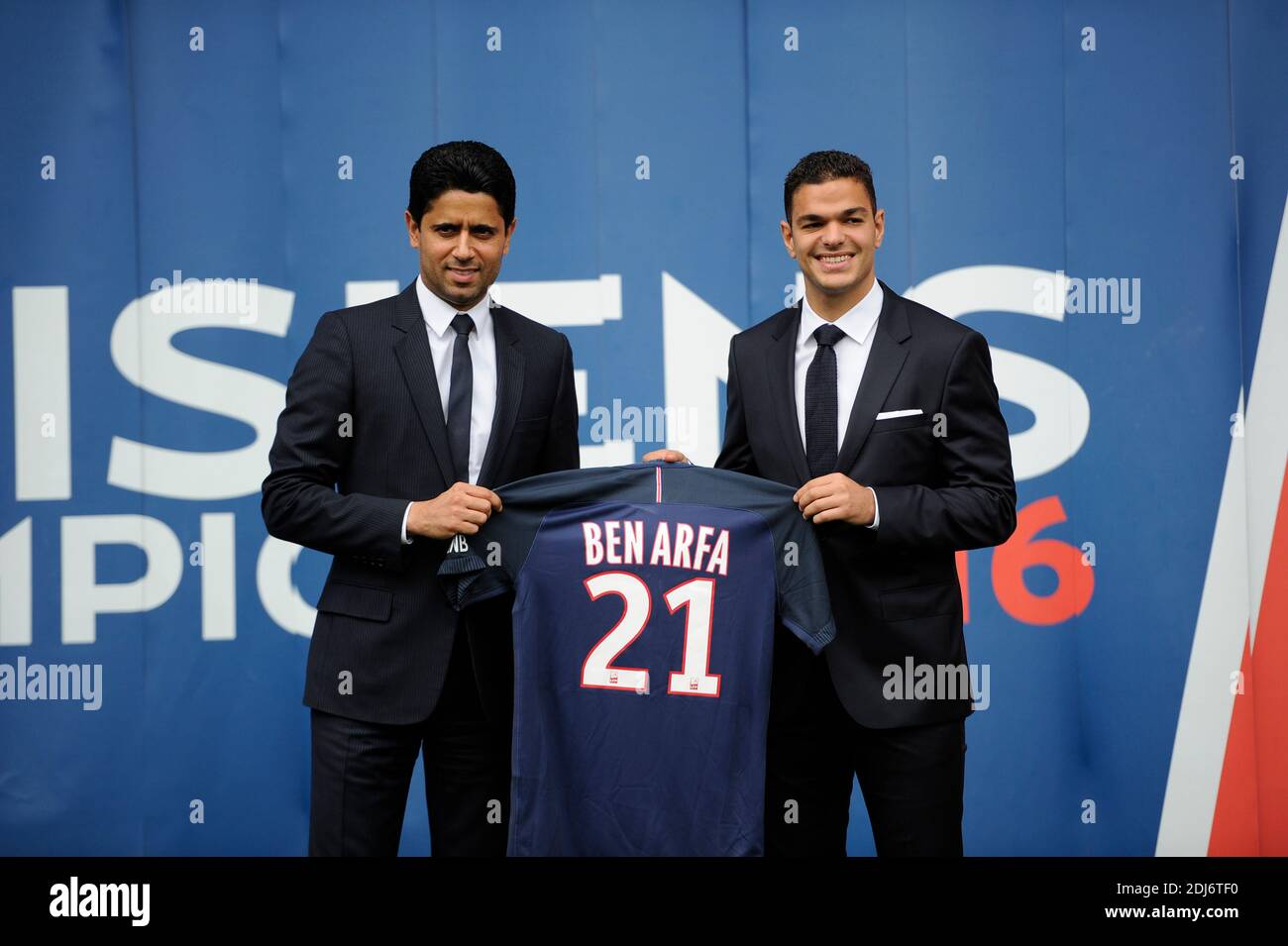 Nasser Al Khelaifi and Hatem Ben Arfa, new player of Paris Saint ...