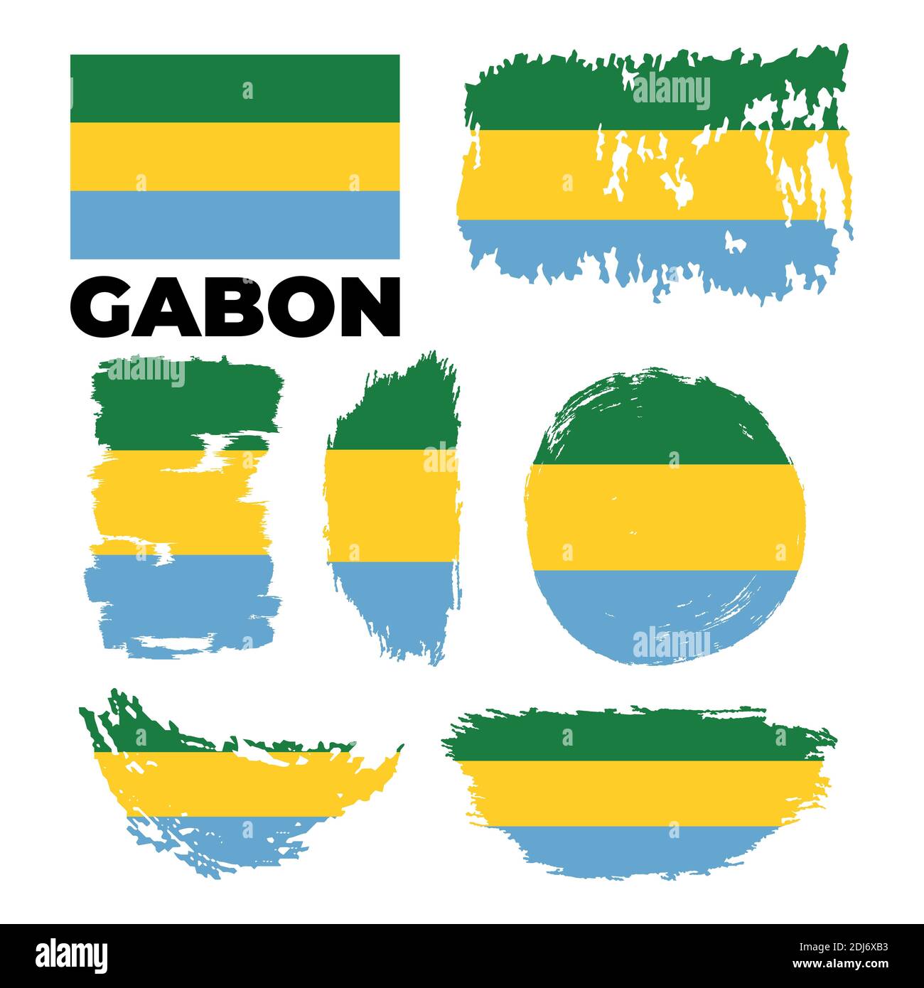 Gabon vector watercolor national country flag icon Stock Vector Image ...