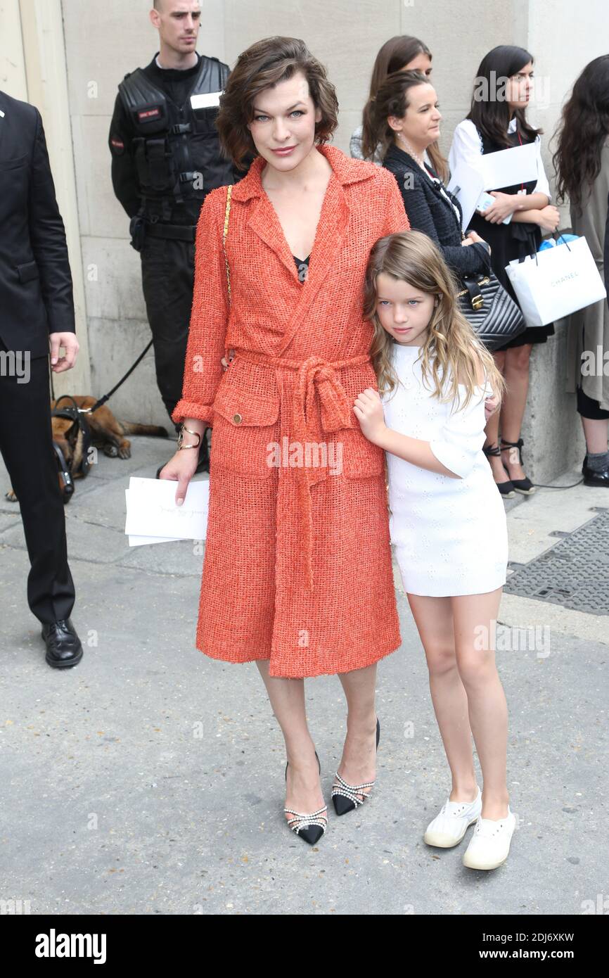 Milla Jovovich and her daughter Ever Gabo Anderson attending Chanel ...