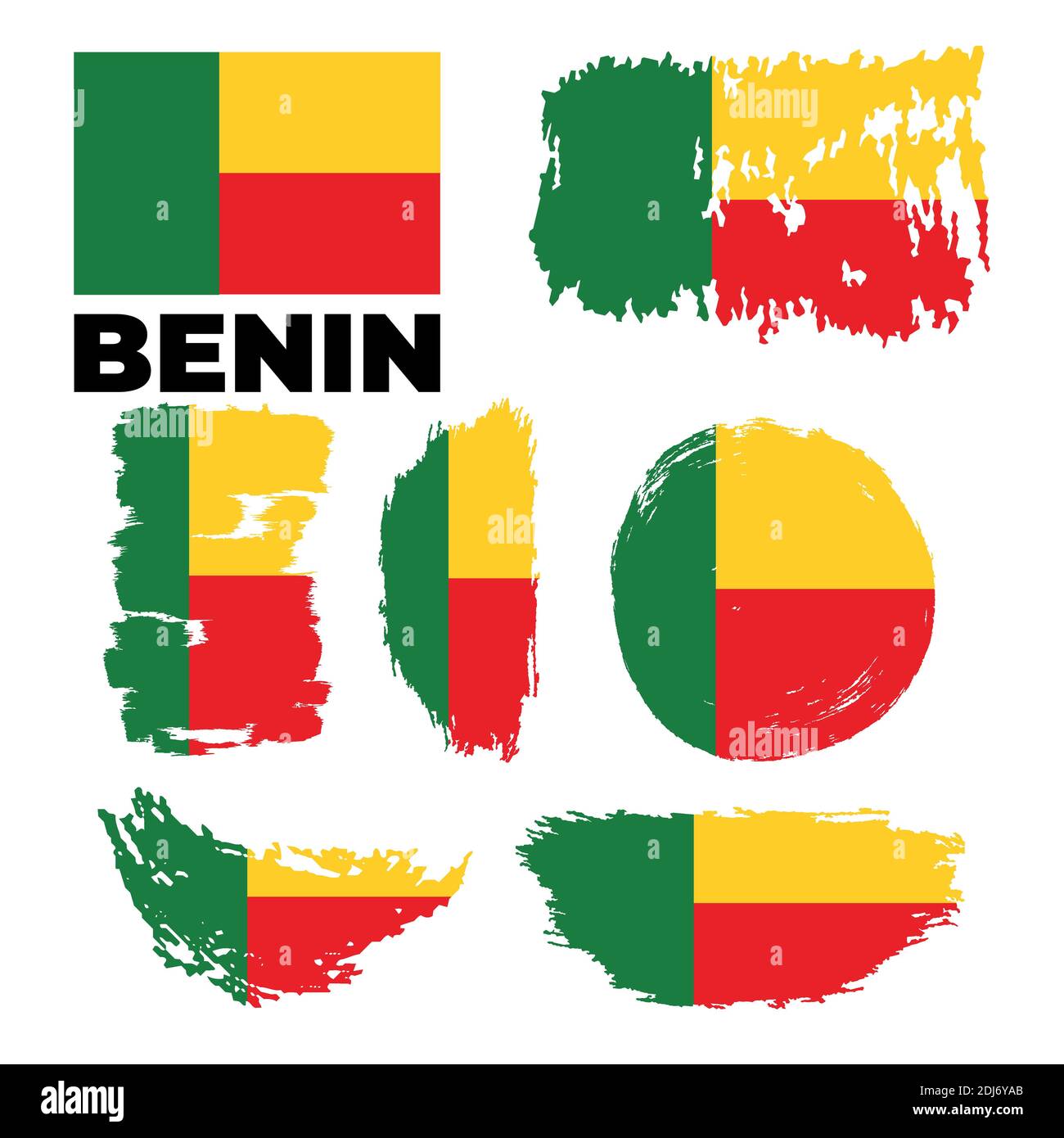 Benin flag, vector illustration on a white background Stock Vector ...