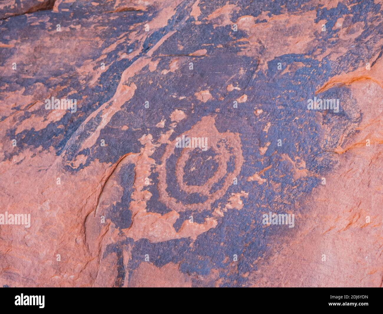 Sunny view of the Atlatl Rock of Valley of Fire State Park at Nevada ...