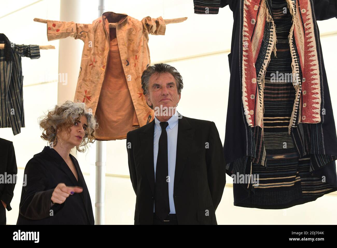 Milia Maroun and Jack Lang, seen at the opening of expo "Kimbaya" by ...