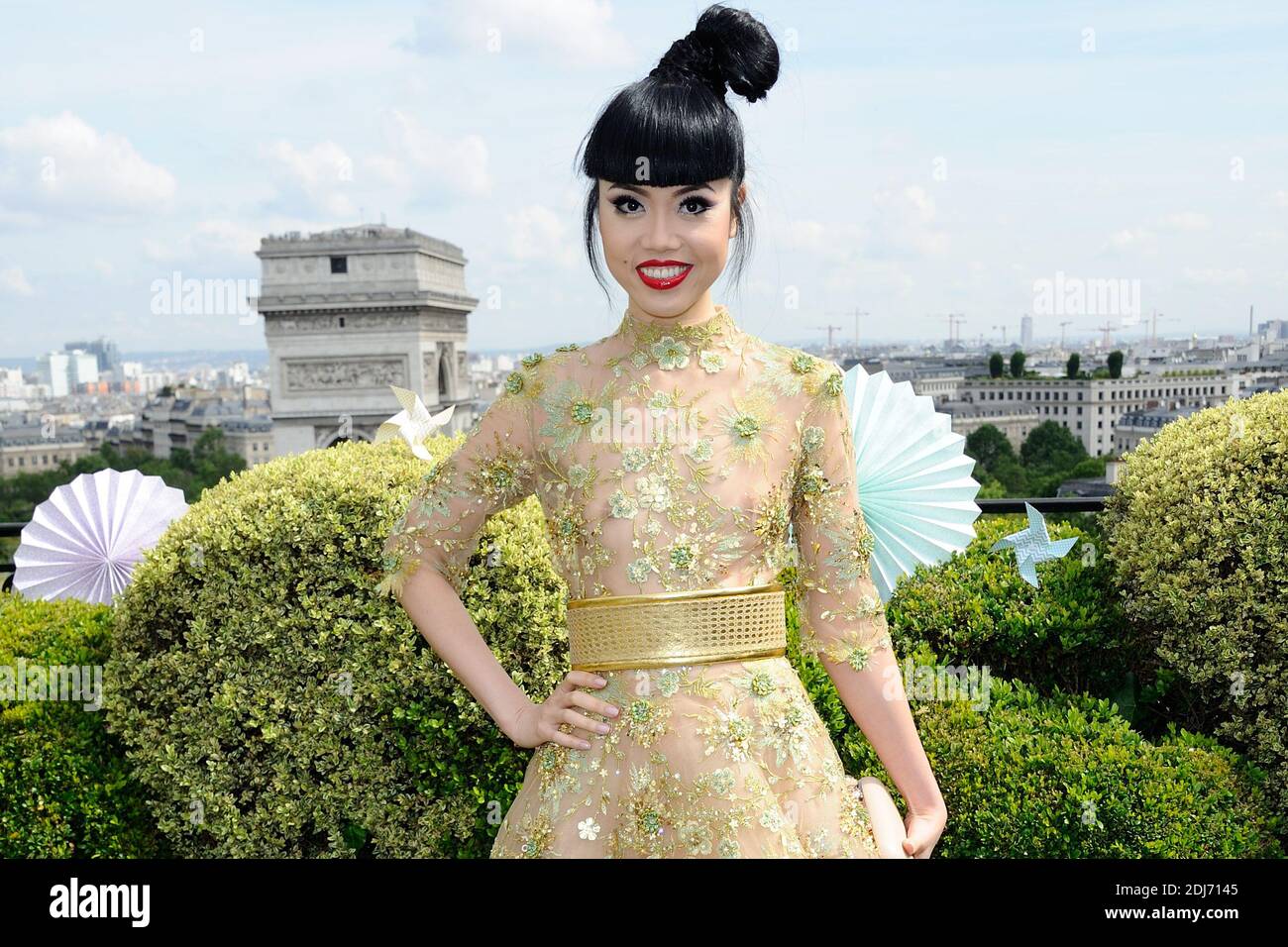 Jessica Minh Anh attending the Franck Sorbier Haute Couture Fall ...