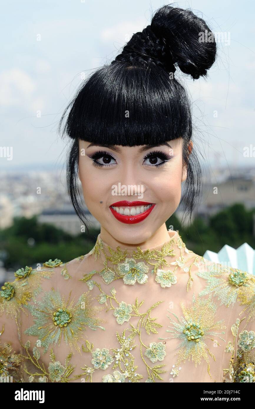 Jessica Minh Anh attending the Franck Sorbier Haute Couture Fall ...