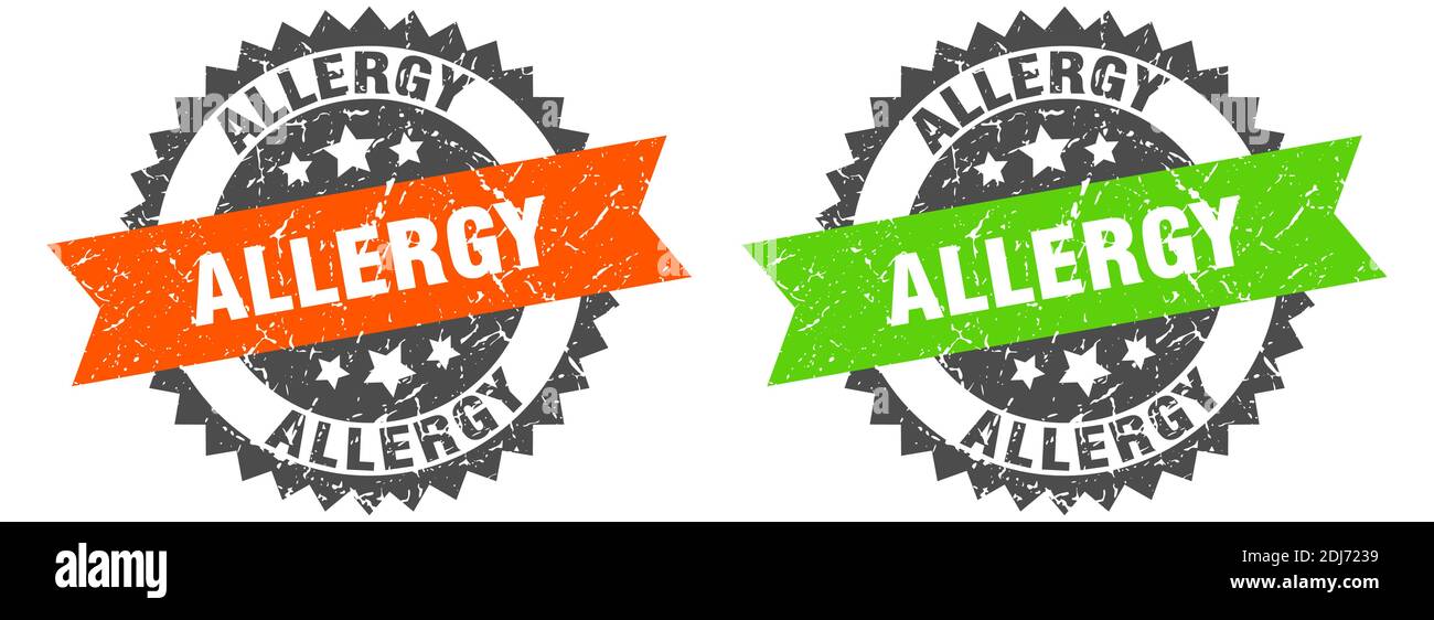 allergy grunge stamp set. allergy band sign Stock Vector Image & Art ...