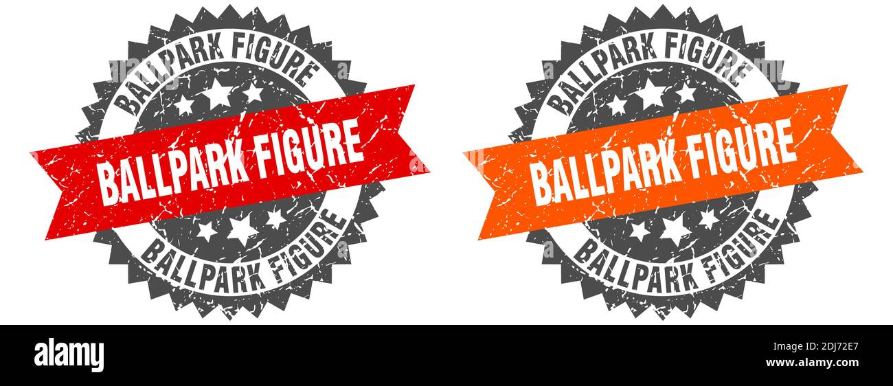 ballpark figure grunge stamp set. ballpark figure band sign Stock ...