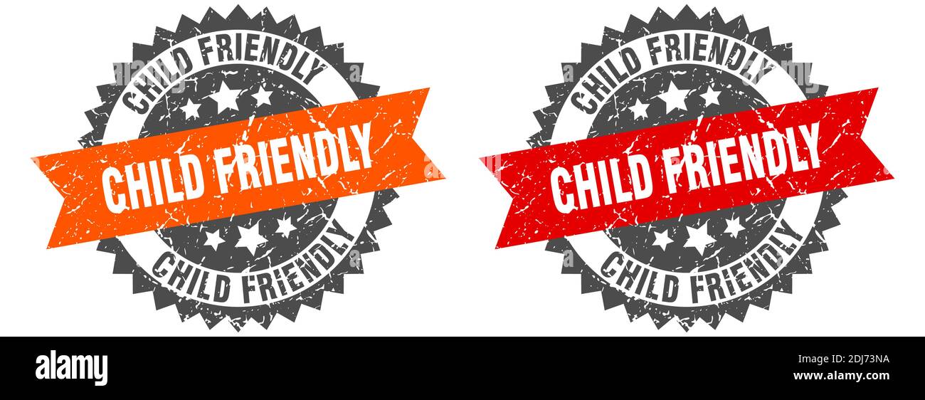 child friendly grunge stamp set. child friendly band sign Stock Vector ...