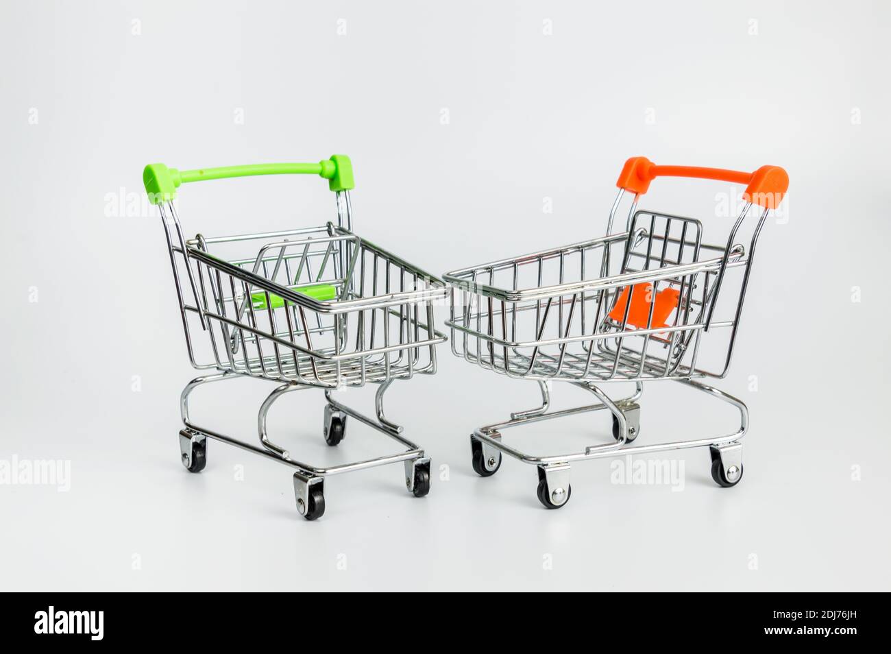Two shopping cart or trolley isolated Stock Photo - Alamy
