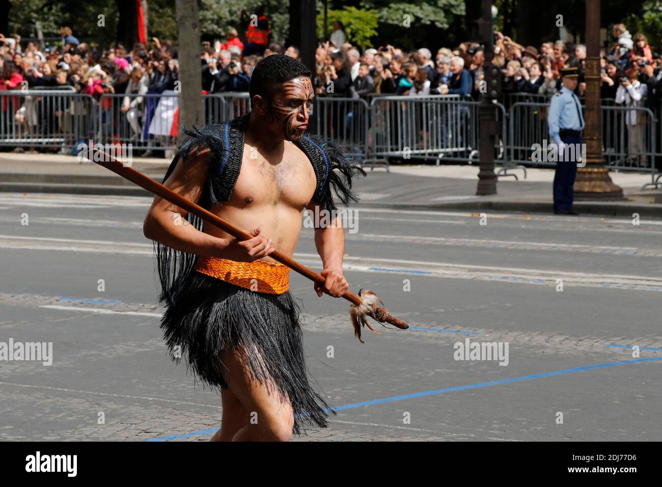 New Zealand's Maori warriors during Bastille Day 2016 celebration, on ...