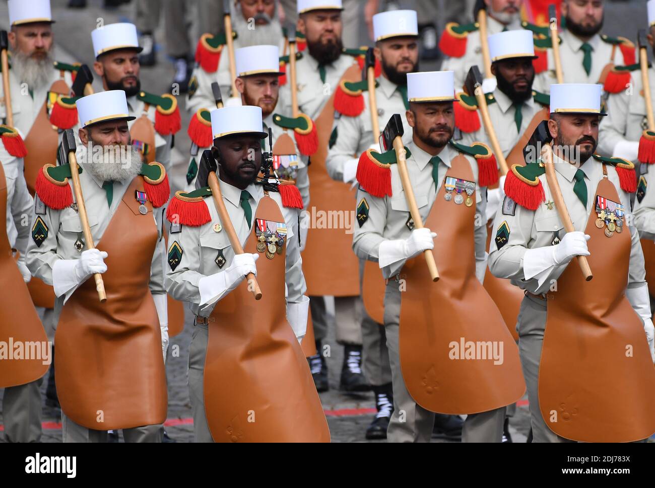 Foreign Legion Pioneers during Bastille Day 2016 military parade on the ...