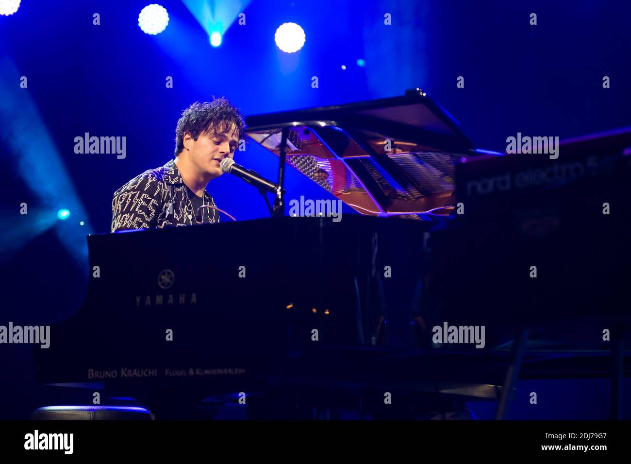 Jamie Cullum performs live on stage at Montreux Jazz Festival in ...