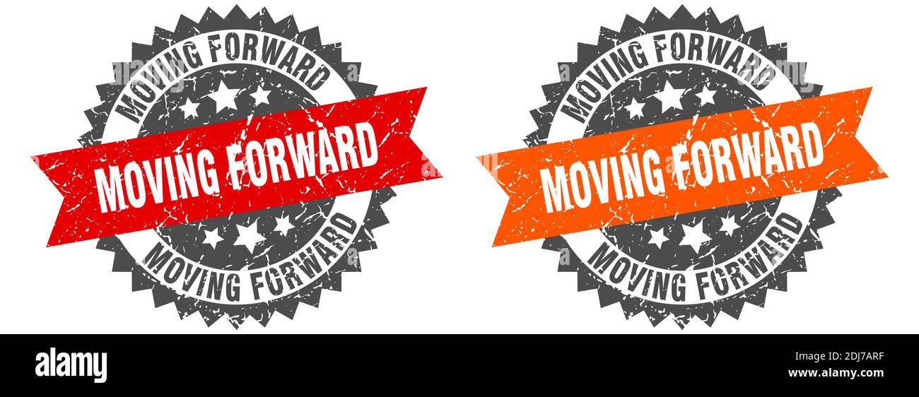 moving forward grunge stamp set. moving forward band sign Stock Vector ...