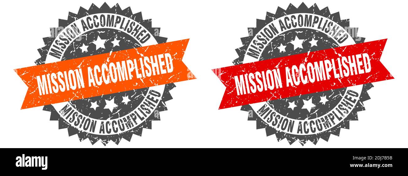 mission accomplished grunge stamp set. mission accomplished band sign ...
