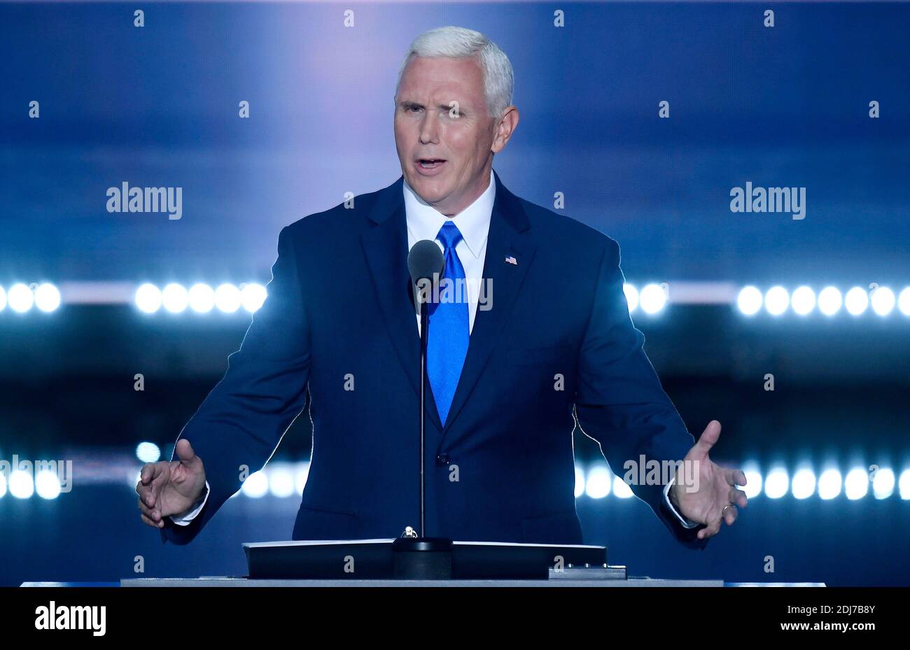 Nominee of the Republican Party for Vice President Mike Pence speaks ...
