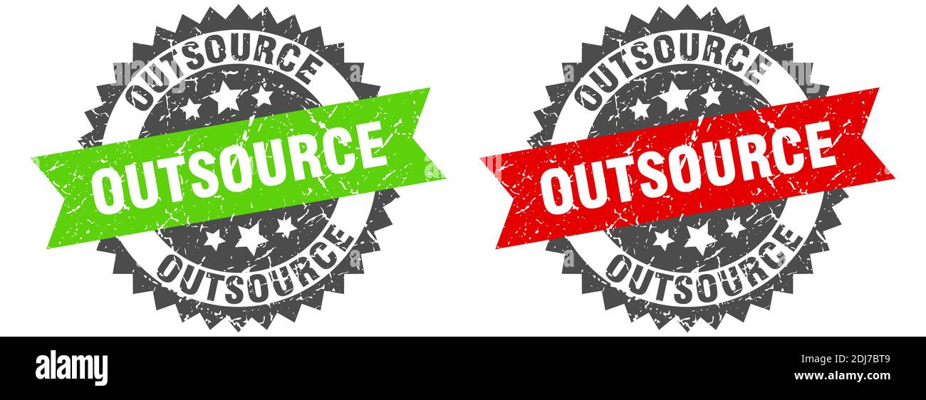 outsource grunge stamp set. outsource band sign Stock Vector Image ...
