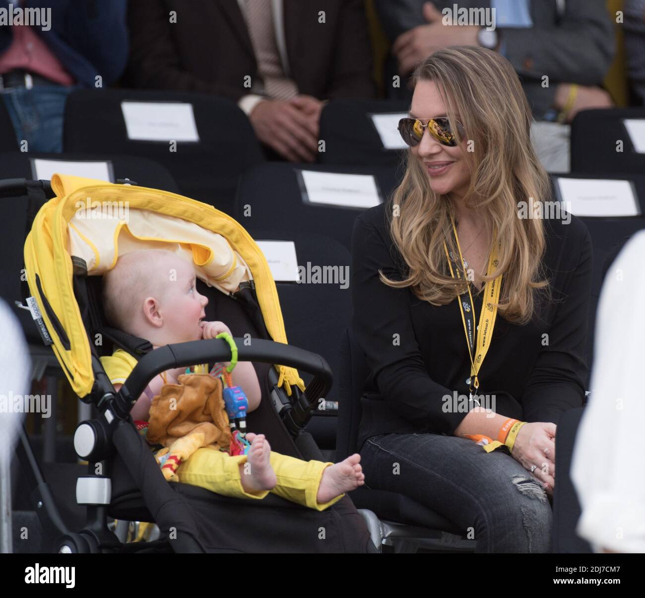 Chris Froome's baby and his wife Michelle Cound attending the 2016 Le ...