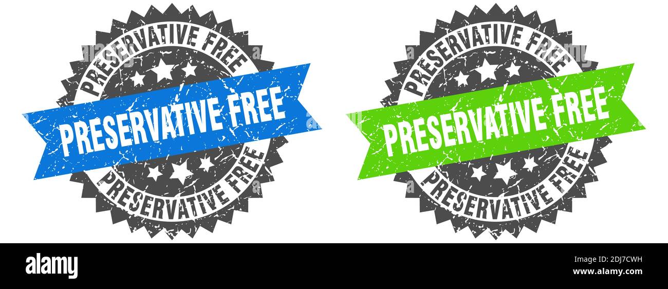 preservative free grunge stamp set. preservative free band sign Stock ...