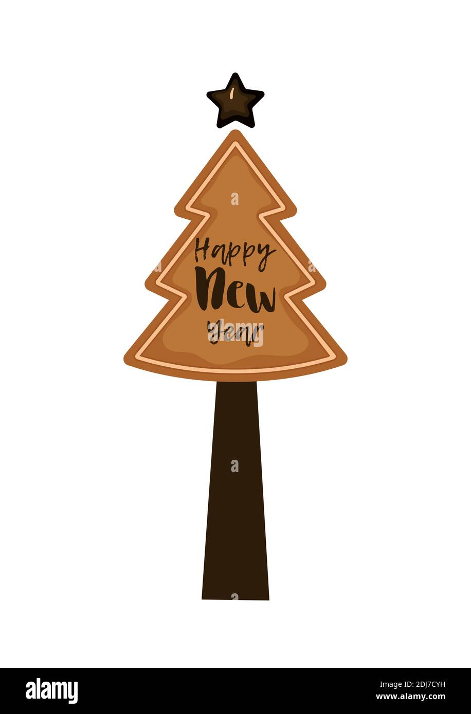 Christmas card gingerbread tree Cut Out Stock Images & Pictures - Alamy