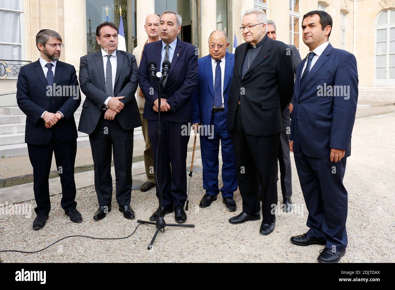 Heads of the different religions in France leaving the Elysee Palace ...