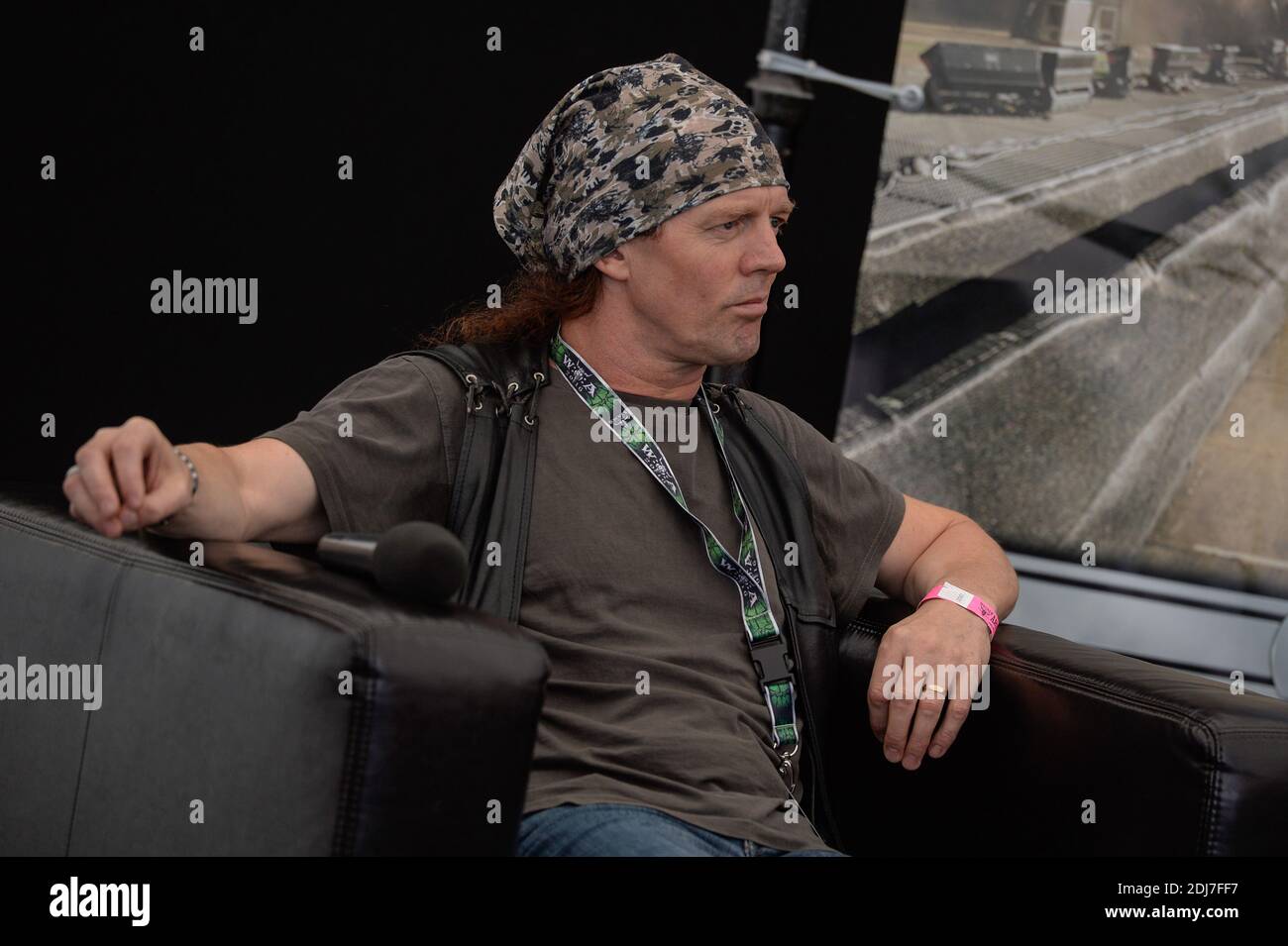 Saxon attends a press conference ahead of 27th Wacken Open Air Festival ...