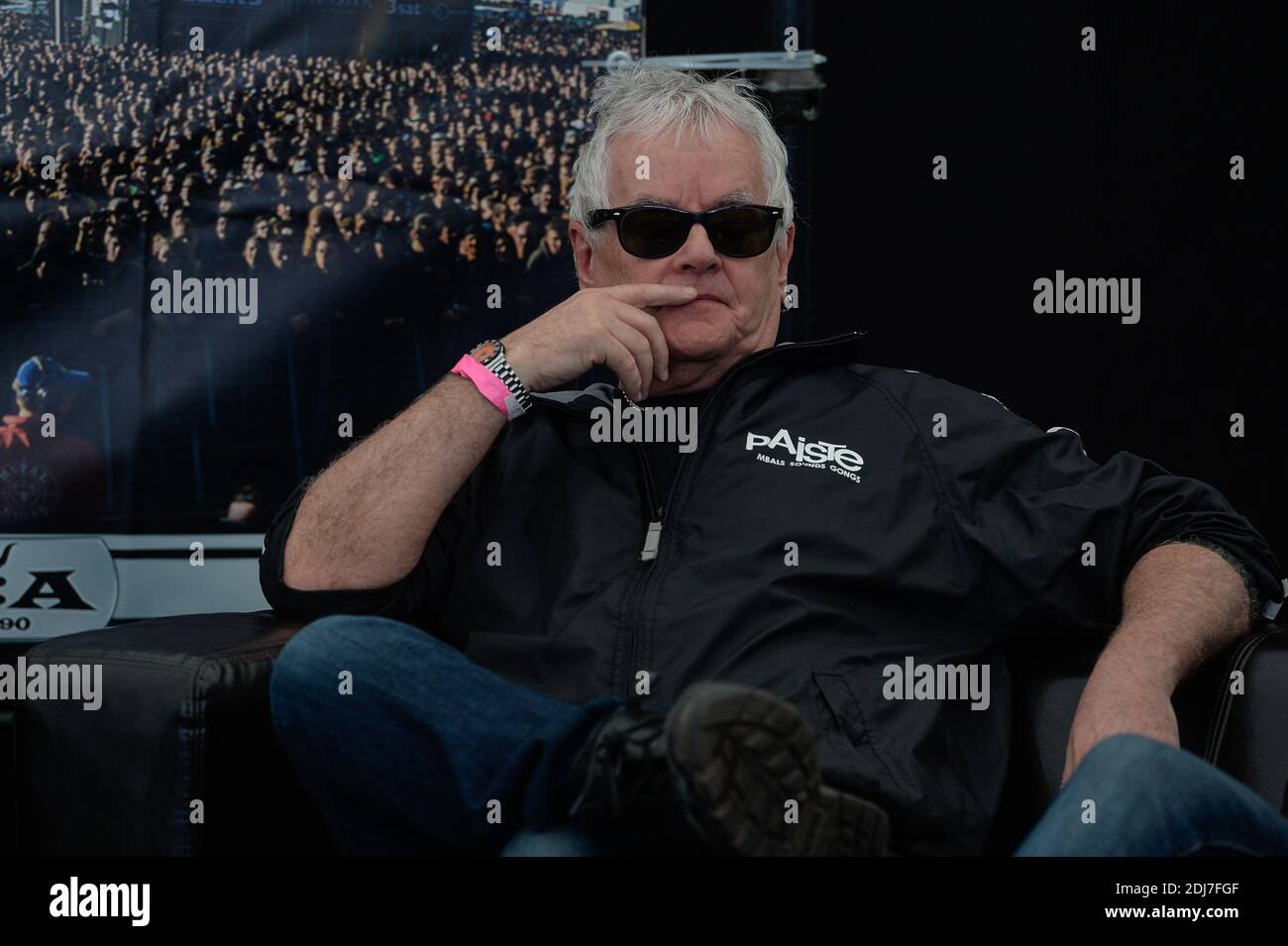 Saxon attends a press conference ahead of 27th Wacken Open Air Festival ...