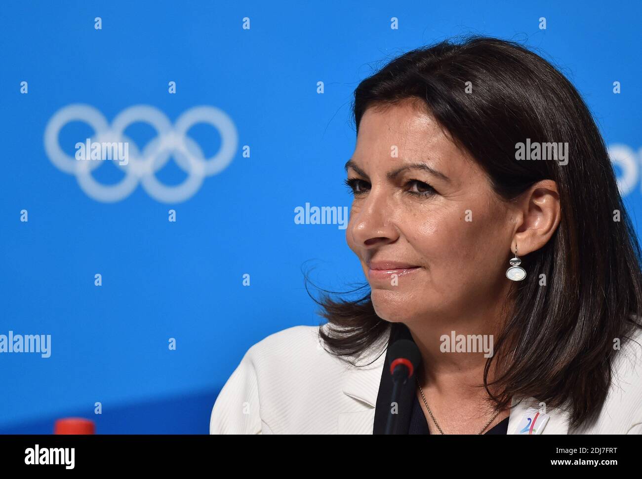 Paris mayor Anne Hidalgo attends the Paris 2024 Olympic bid press ...