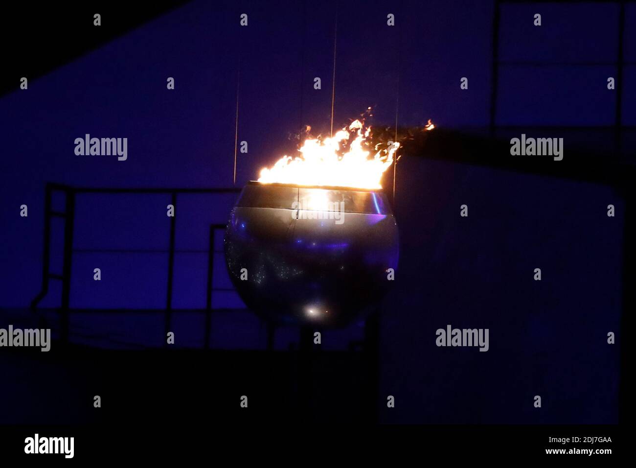 The Olympic Flame during the Opening Ceremony of the Rio 2016 Olympic ...