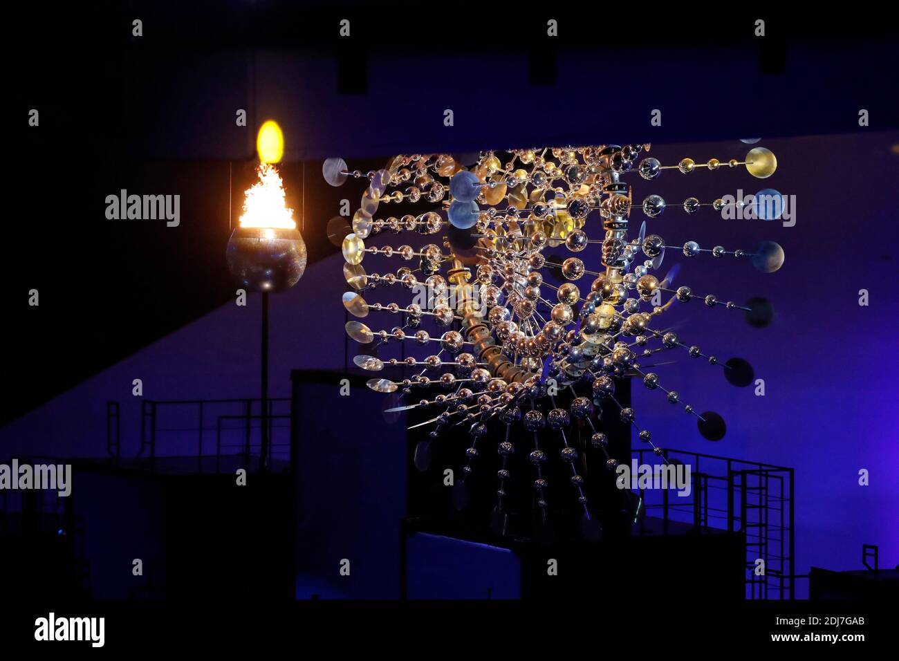 The Olympic Flame during the Opening Ceremony of the Rio 2016 Olympic ...