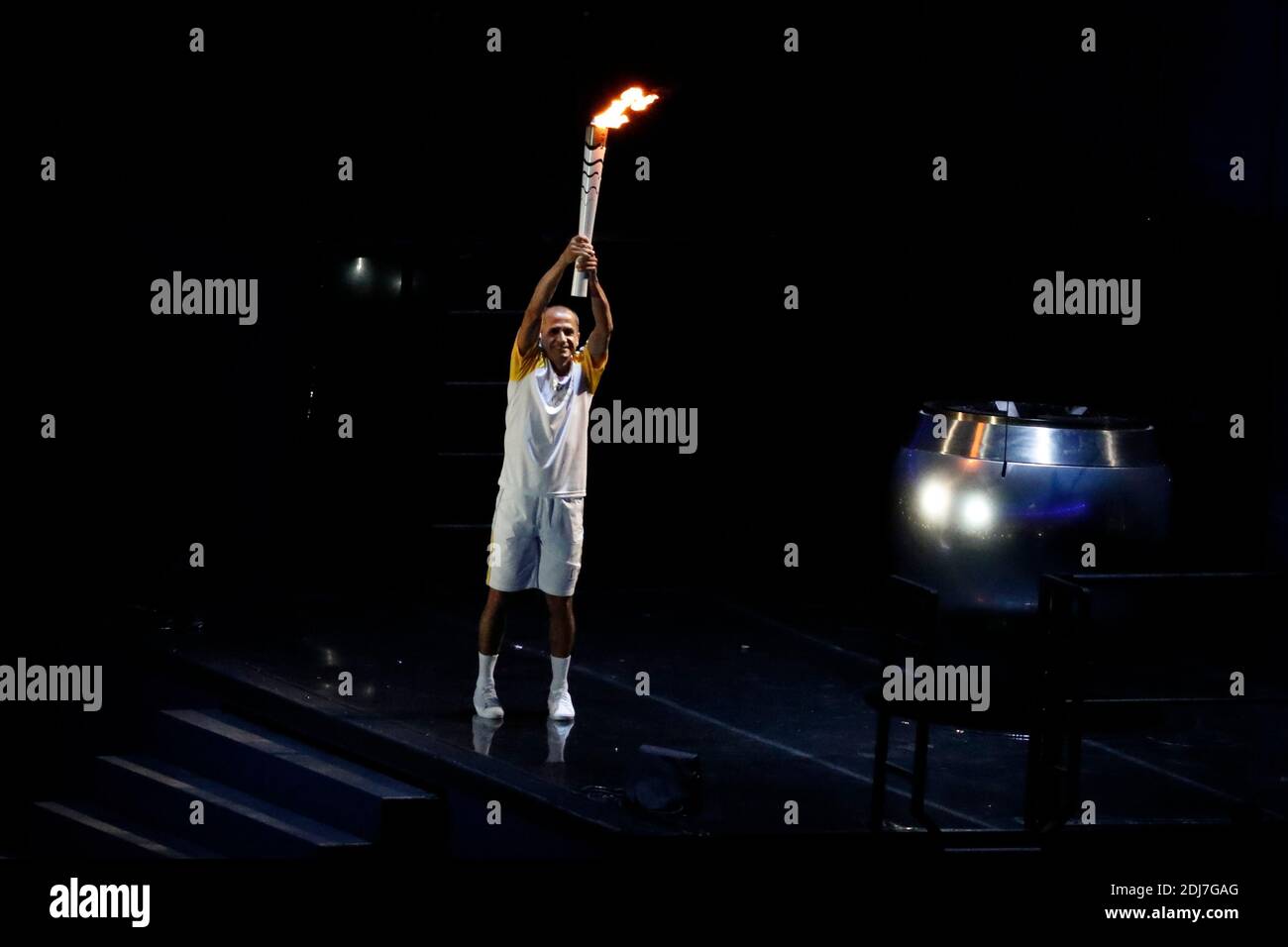 The Olympic Flame during the Opening Ceremony of the Rio 2016 Olympic ...