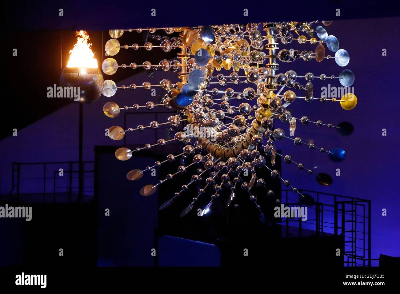 The Olympic Flame during the Opening Ceremony of the Rio 2016 Olympic ...