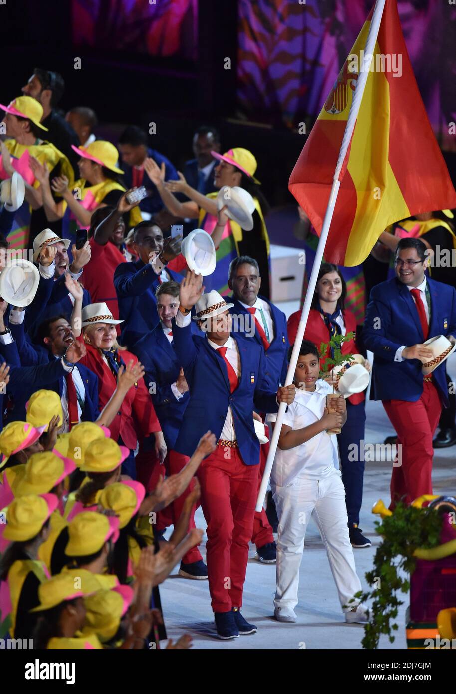 Flag bearer Rafael Nadal attends the opening ceremony of the 2016 Rio ...