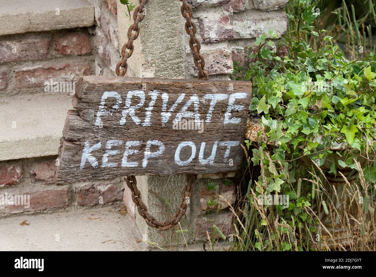 A wooden Keep Out, Private sign Stock Photo - Alamy