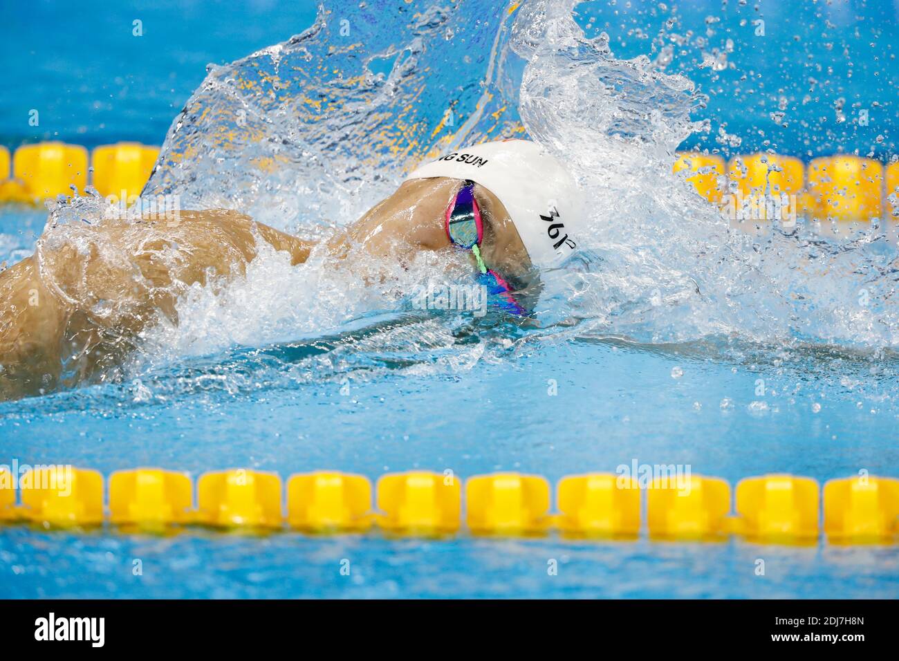 China's Yang Sun during the qualification round of the 400m Freestyle ...