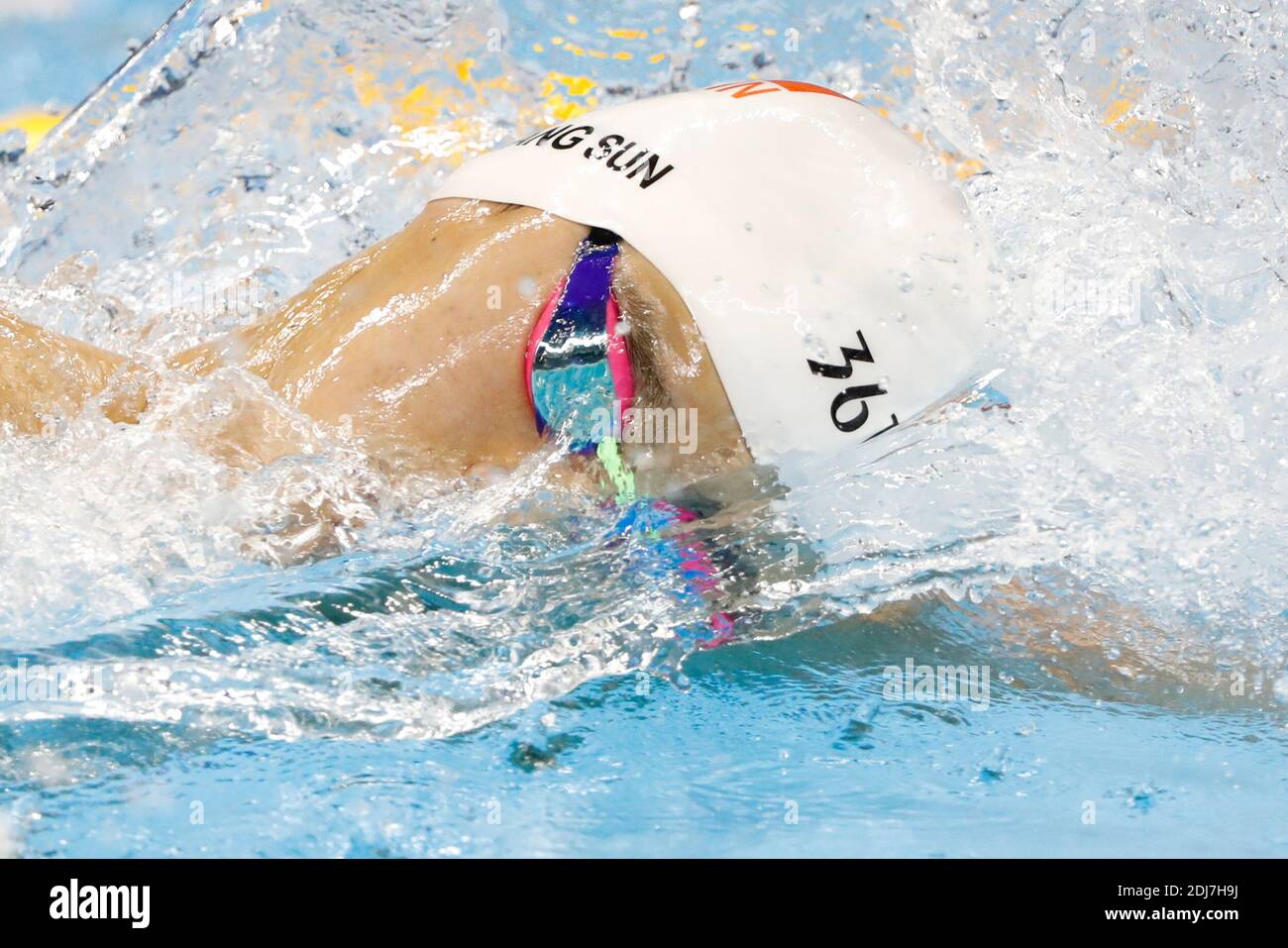 China's Yang Sun during the qualification round of the 400m Freestyle ...