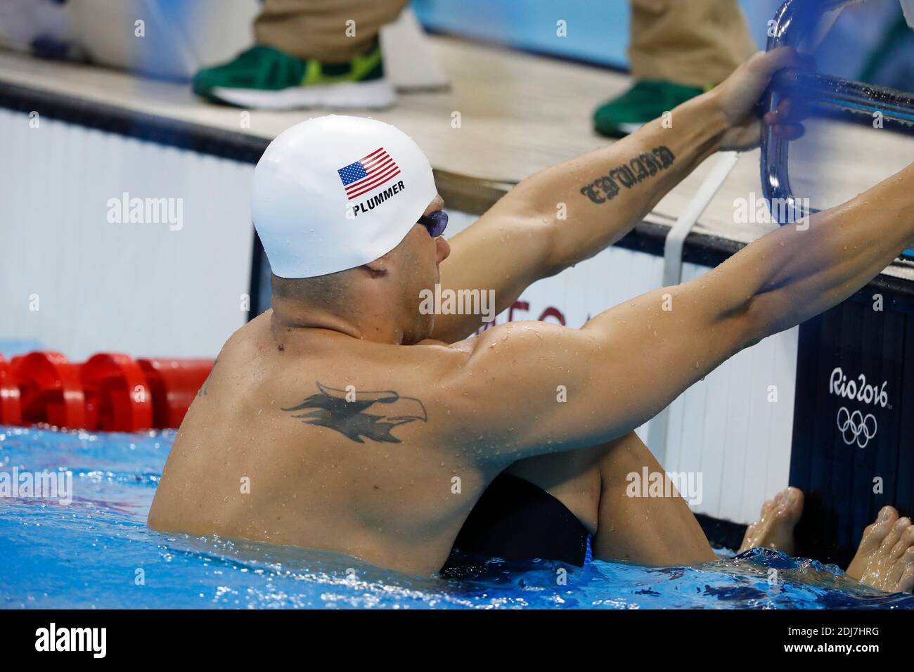 USA's David Plummer during the qualifications of the 100 m backstroke ...