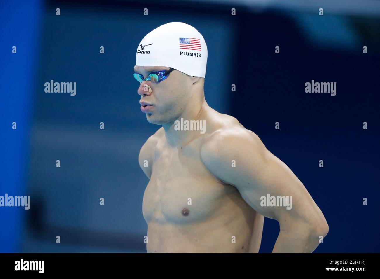 USA's David Plummer during the qualifications of the 100 m backstroke ...