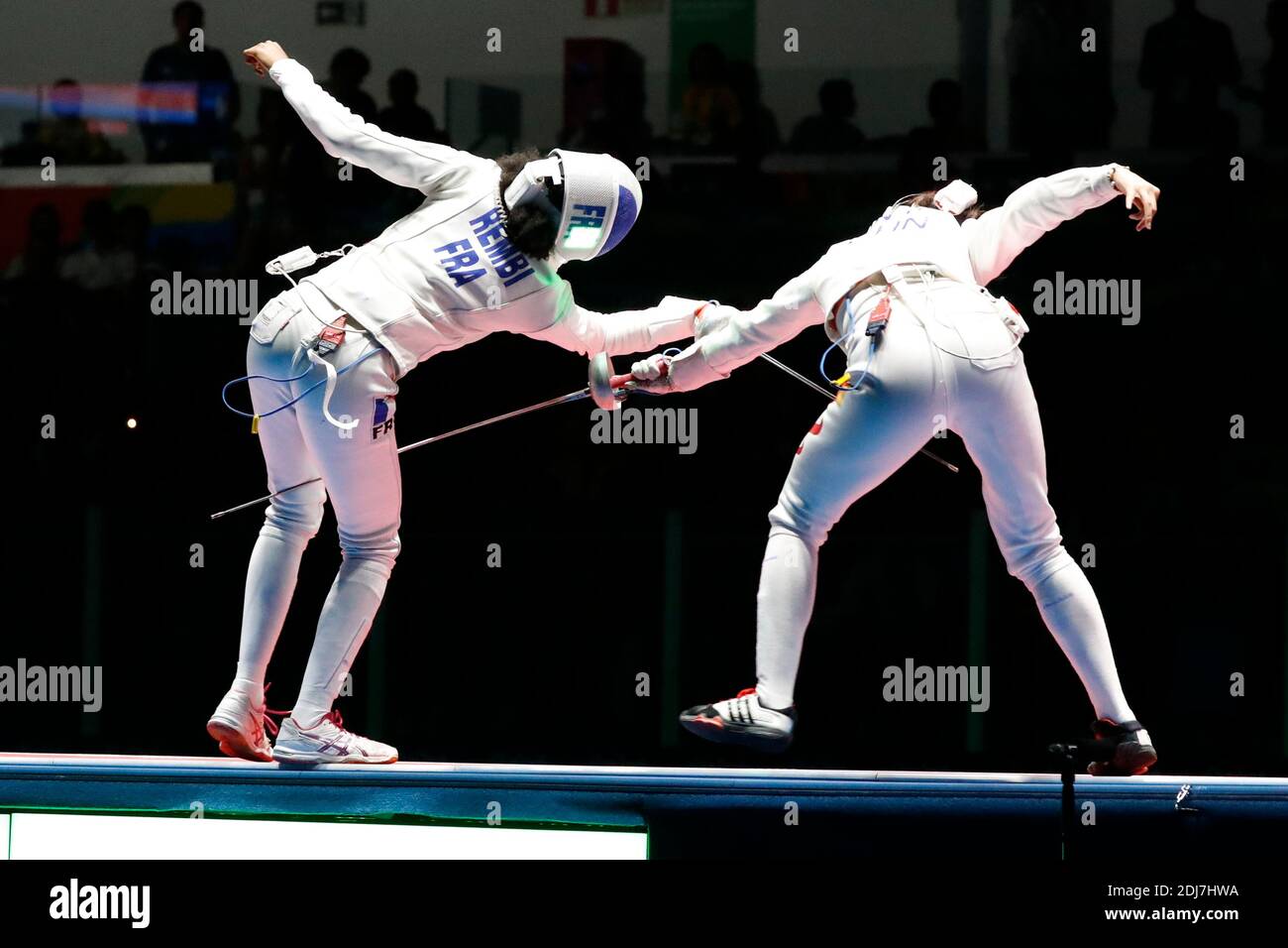 France's Lauren Rembi (on left side) was beaten for Bronze Medal in ...