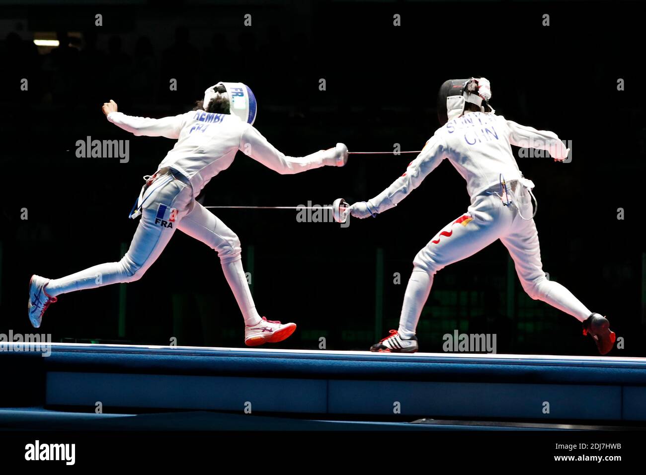 France's Lauren Rembi (on left side) was beaten for Bronze Medal in ...