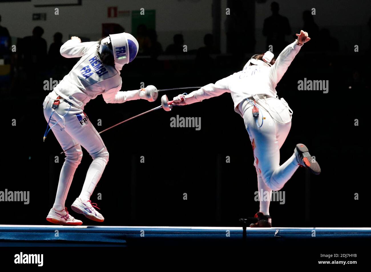 France's Lauren Rembi (on left side) was beaten for Bronze Medal in ...