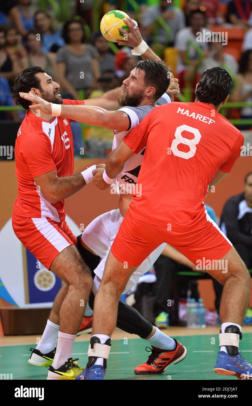 Luka Karabatic in action during the France vs Tunisia handball game at ...