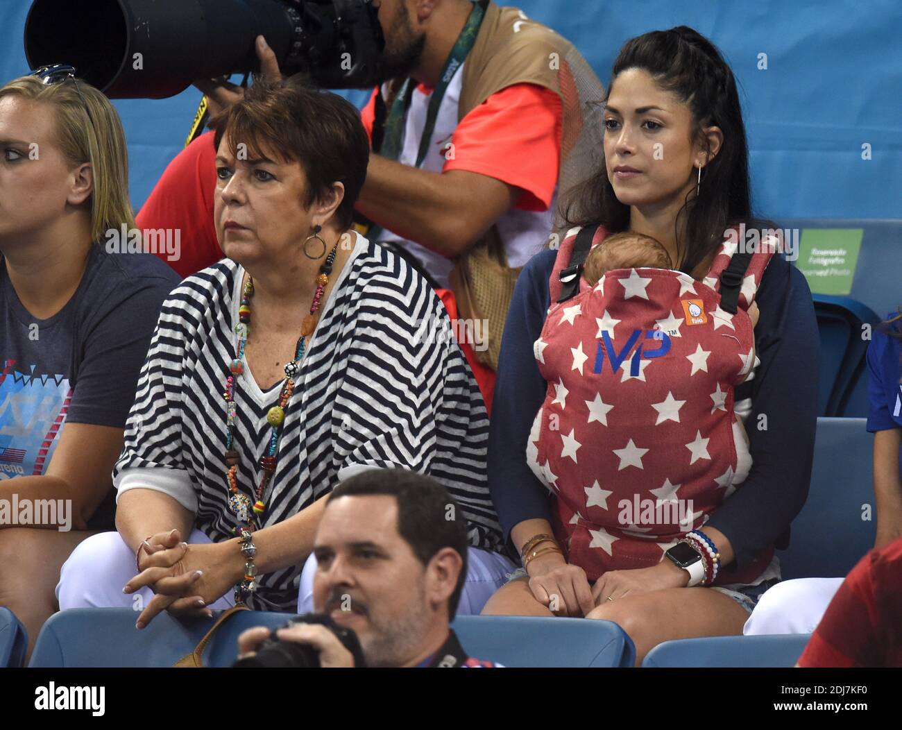 Debbie Phelps, Nicole Johnson and her son Boomer Robert Phelps attend ...