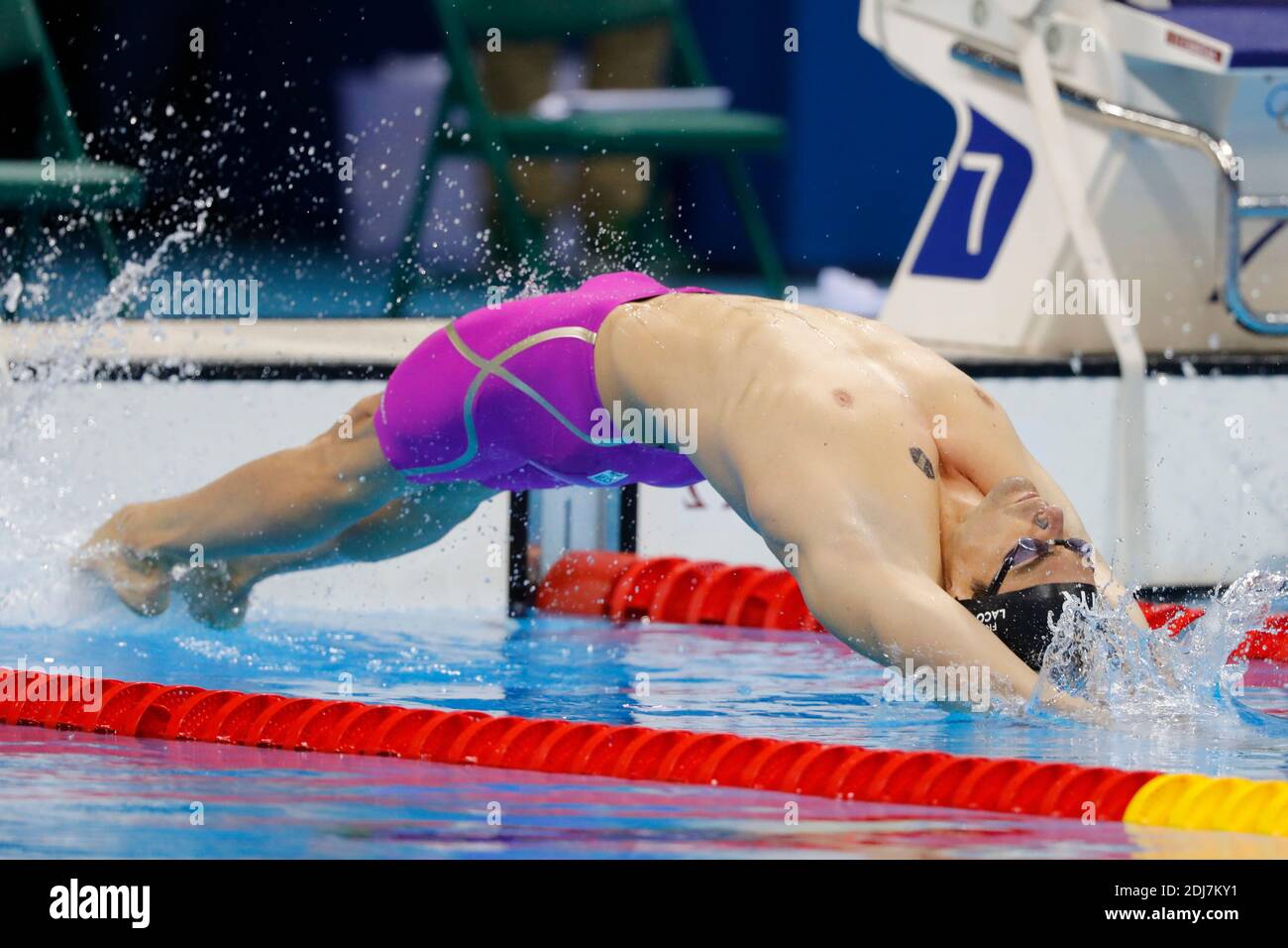 France's Camille Lacourt was 5th in the final of the 100m backstroke ...